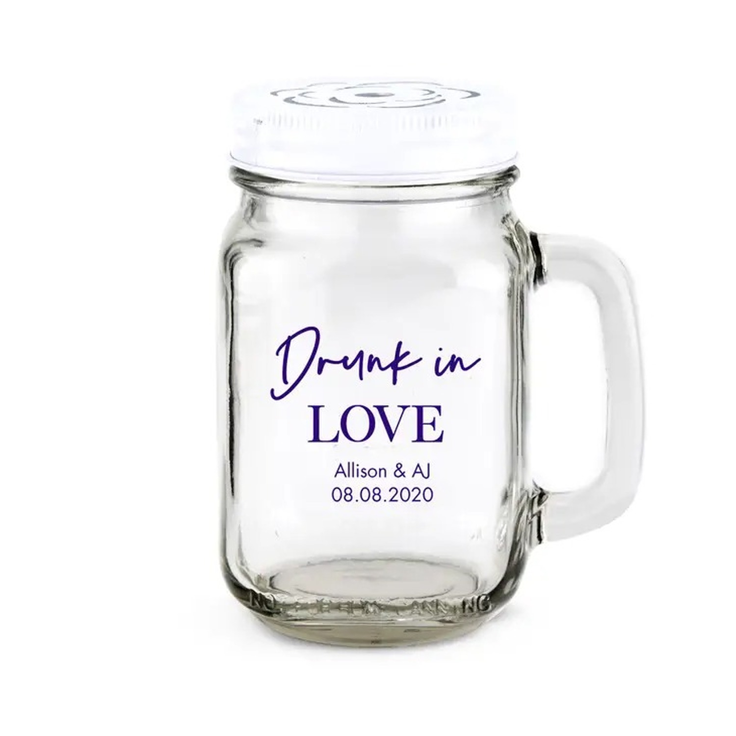 Personalized 12 or 16 oz. Mason Jar Drinking Glass Favor