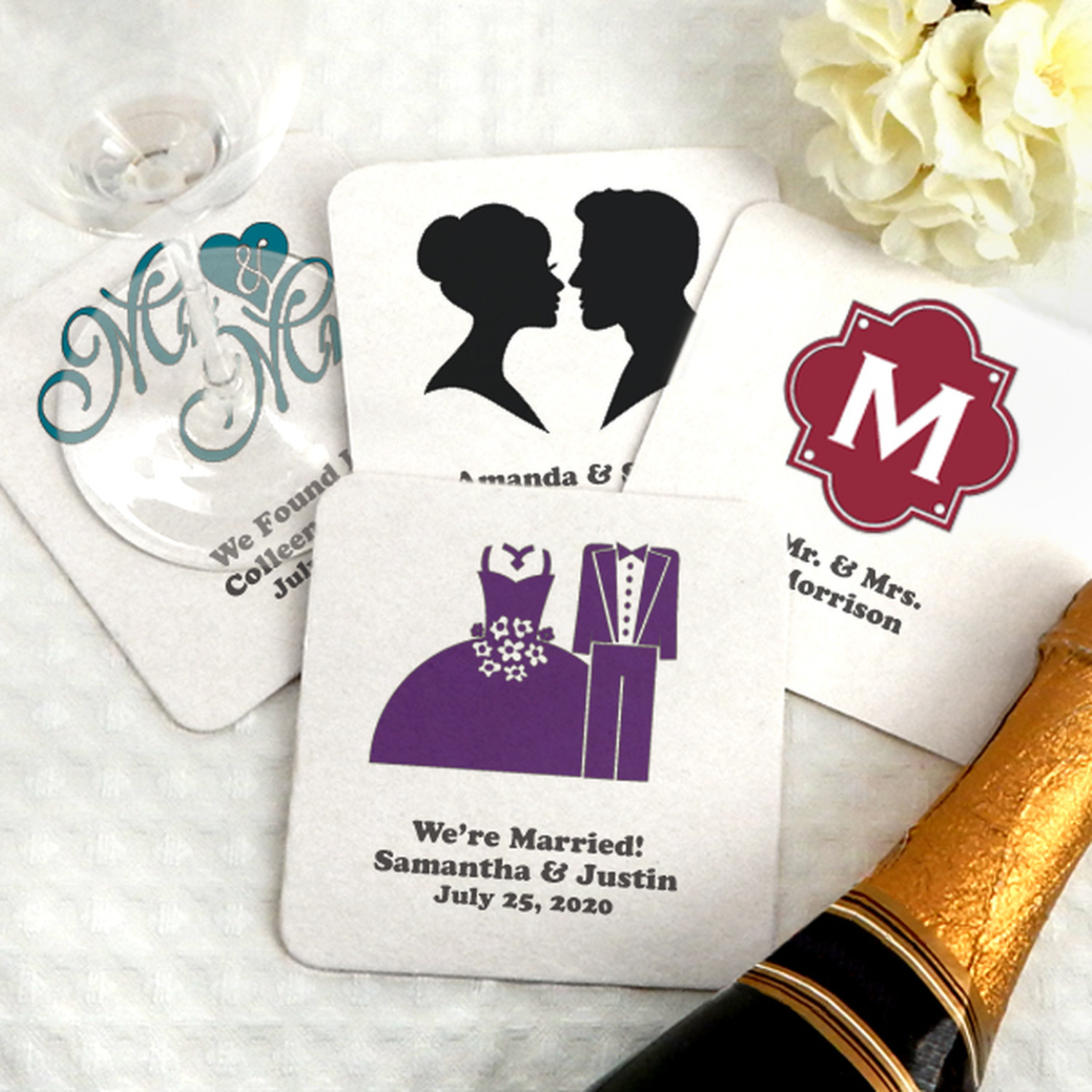 Personalized Square Paper Board Coasters
